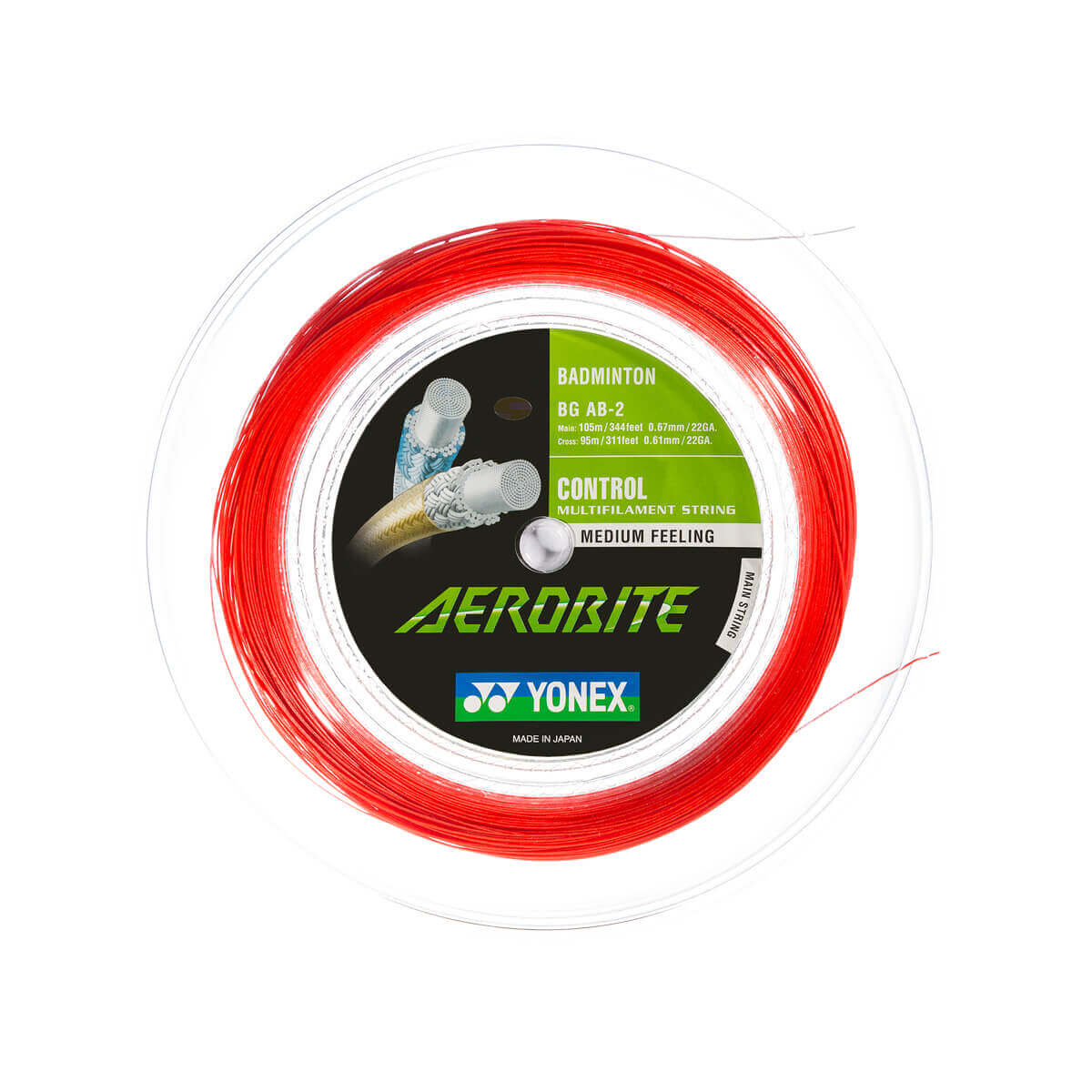 Badminton String YONEX Aerobite White/Red (200m) | Bash – Bash ...