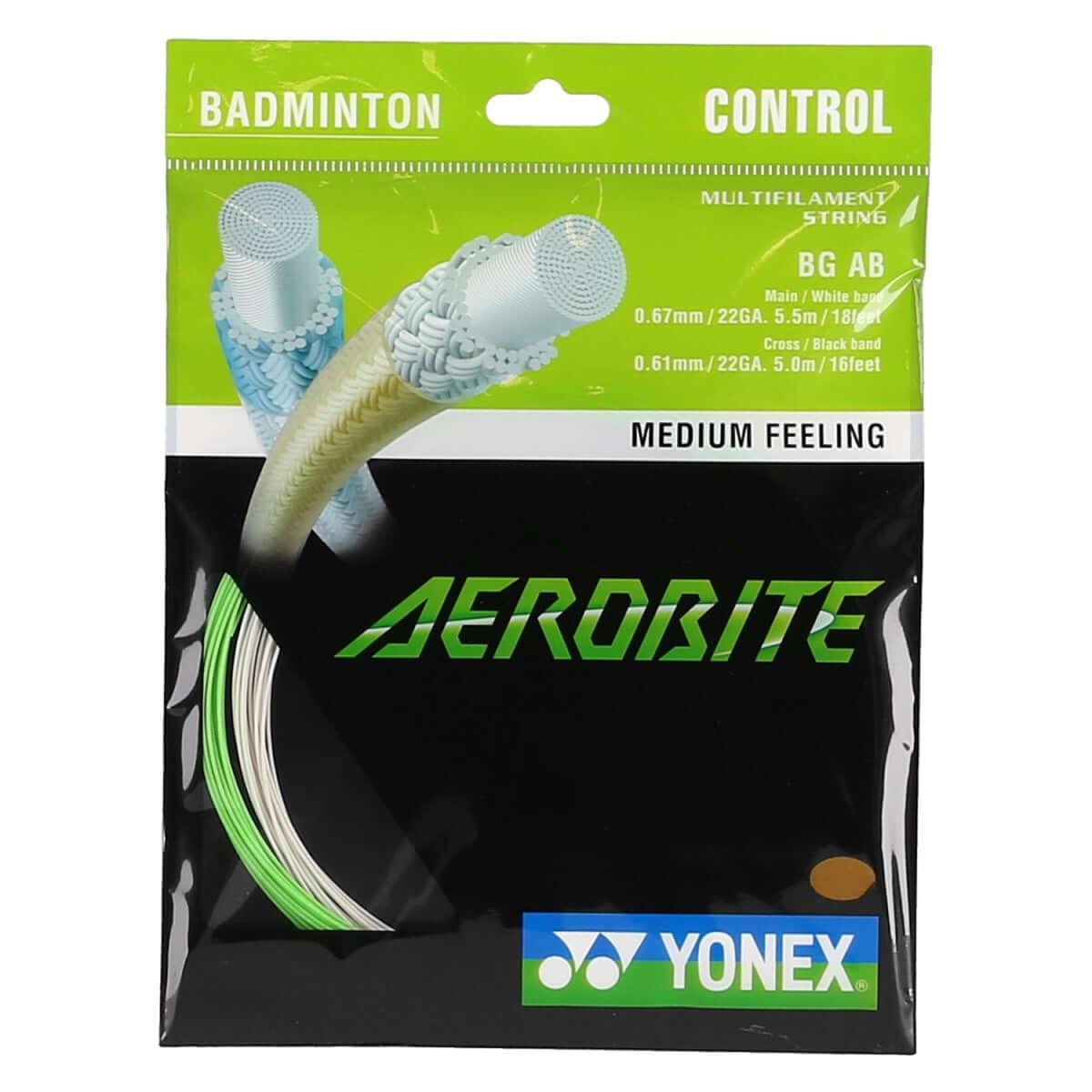 YONEX Aerobite Hybrid white/green 10m Set - 0.61/0.67 – Bash Badminton-Shop